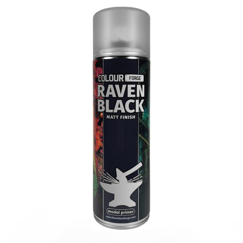Colour Forge: Raven Black Spray (500ml) | Miniatures & Wargames ...