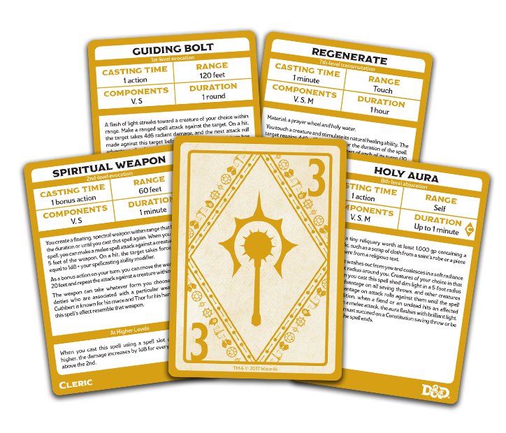 Dungeons & Dragons (D&D): Cleric Spellbook Cards (Revised) | Gathering ...