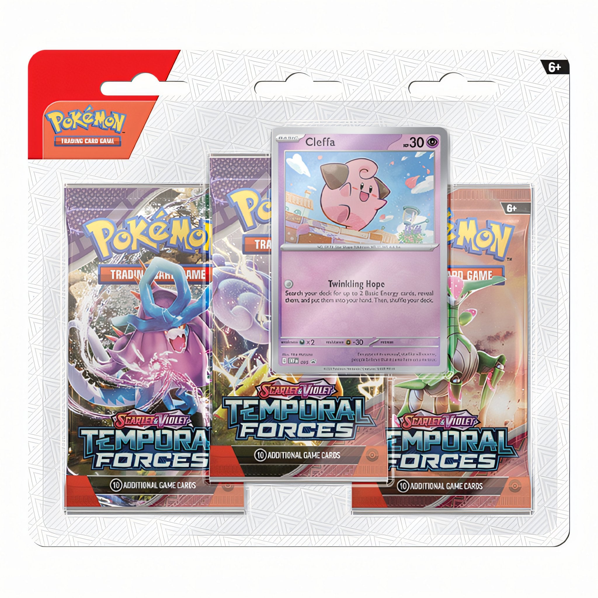 Pokemon TCG: Scarlet & Violet Temporal Forces 3 Pack Blister - Cleffa ...