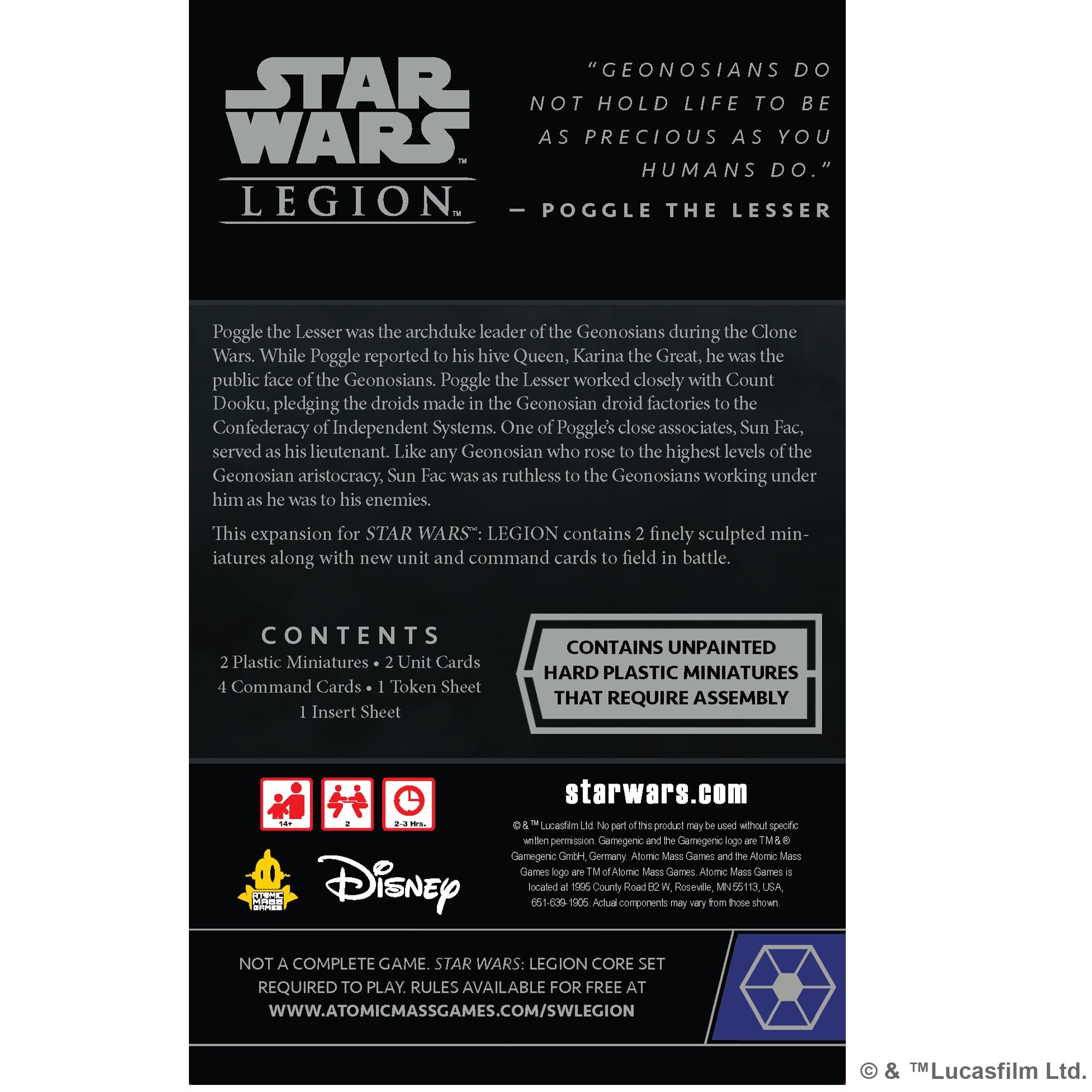 Star Wars Legion: Sun Fac & Poggle the Lesser Commander Expansion ...